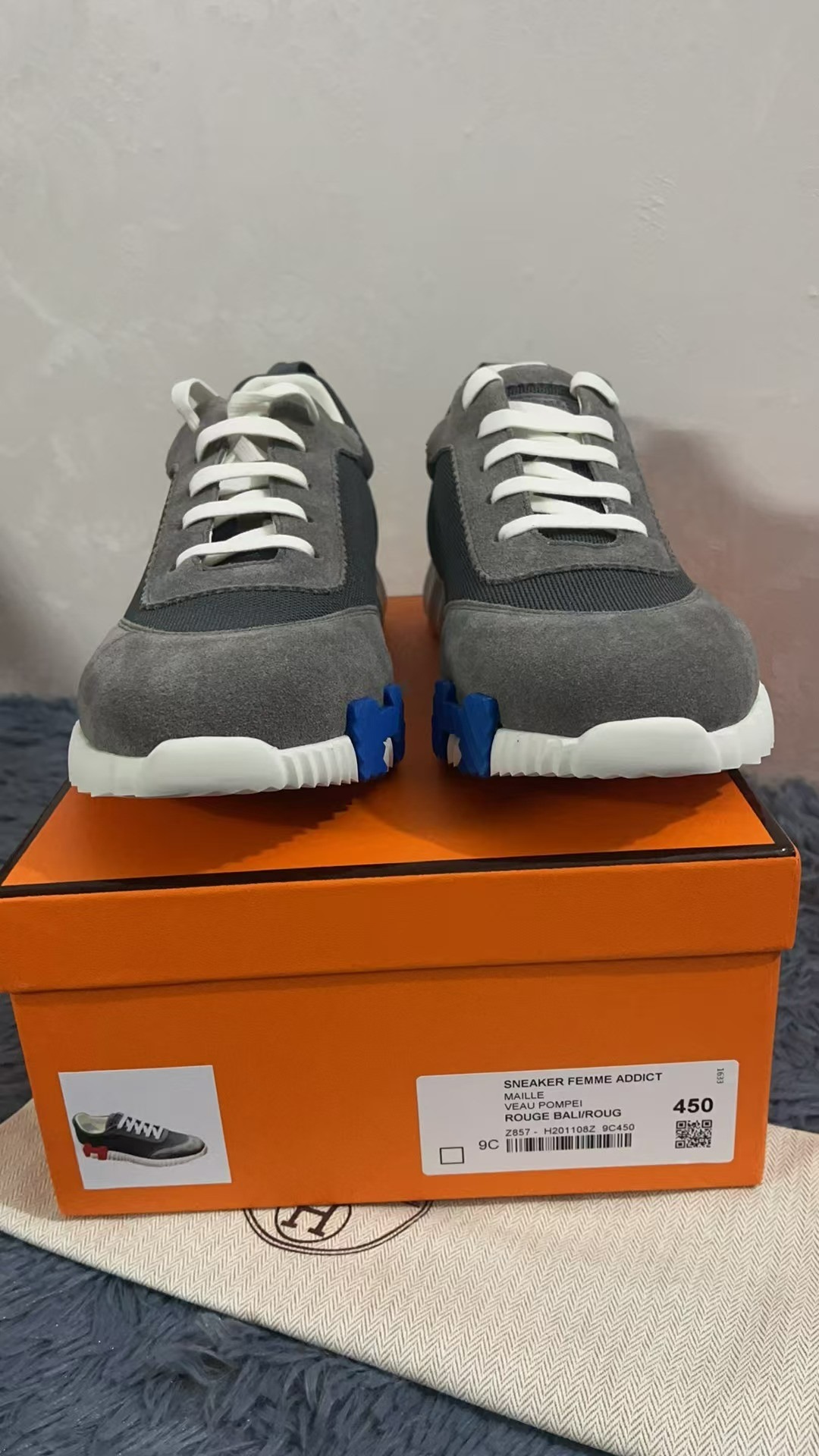 Hermes Bouncing Sneaker Grey For Men H202934ZHM5420 - Vipfasbags